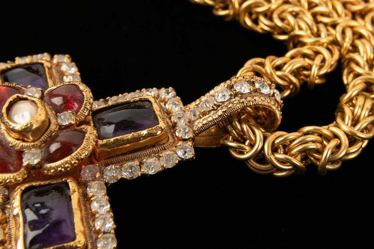 Chanel 'Cross' Pendant Necklace For Sale at 1stDibs