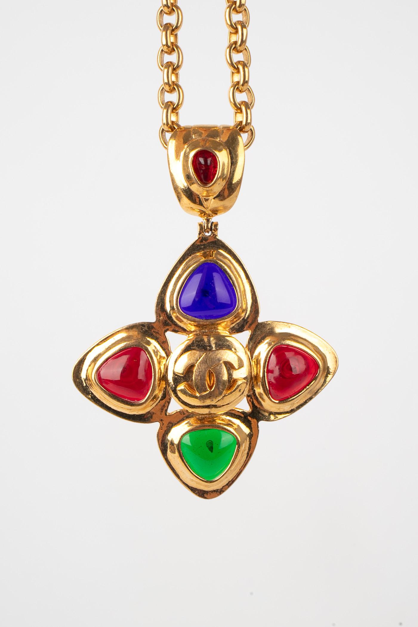 Chanel cross pendant necklace For Sale at 1stDibs