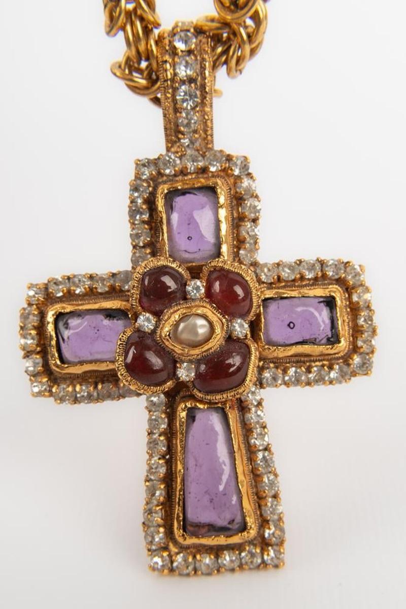 Chanel 'Cross' Pendant Necklace For Sale at 1stDibs