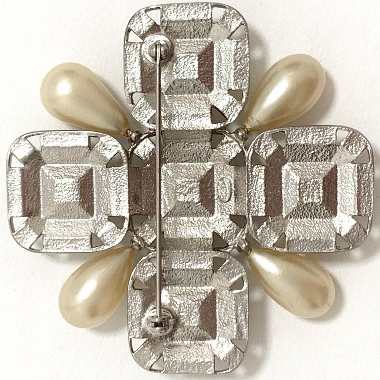 CHANEL Cross Rhinestone Brooch For Sale at 1stDibs | chanel cross brooch