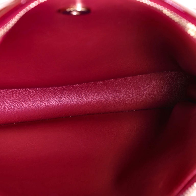 Chanel Crown CC Double Zip Crossbody Bag Quilted Patent Medium For Sale ...