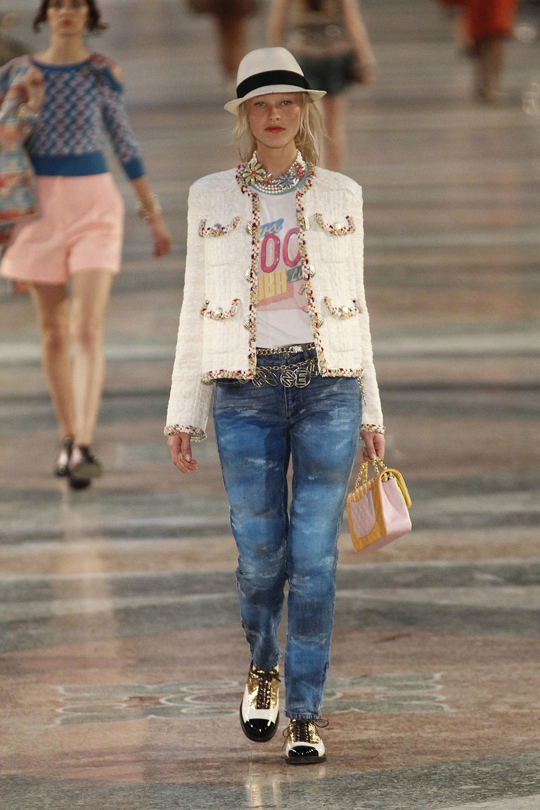 Chanel Cuba Collection Washed Jeans For Sale at 1stDibs