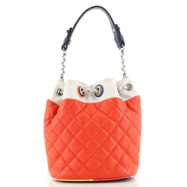 Chanel Cuba Drawstring Bucket Bag Quilted Lambskin Small For Sale at ...