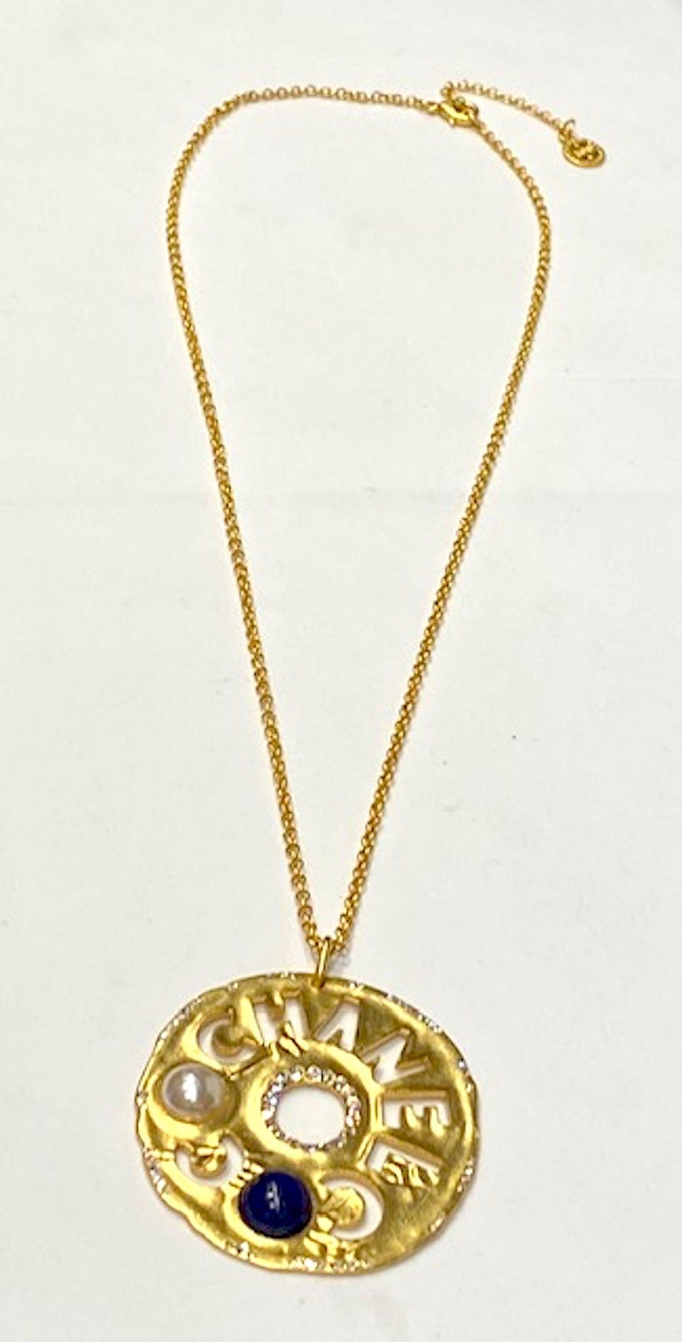 Chanel Cut Out Disk Pendant Necklace, 2019 Cruise Collection at 1stDibs