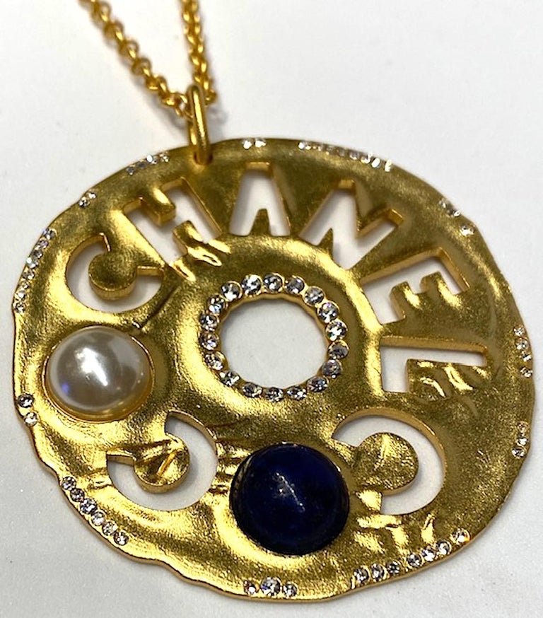 Chanel Cut Out Disk Pendant Necklace, 2019 Cruise Collection at 1stDibs