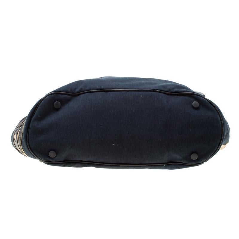 Chanel Dark Blue/Black Cruise Rope Canvas and Leather Cabas Tote For ...