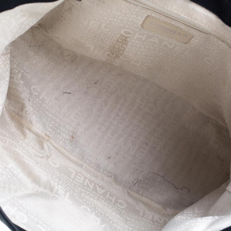 Chanel Dark Blue/Black Cruise Rope Canvas and Leather Cabas Tote For ...