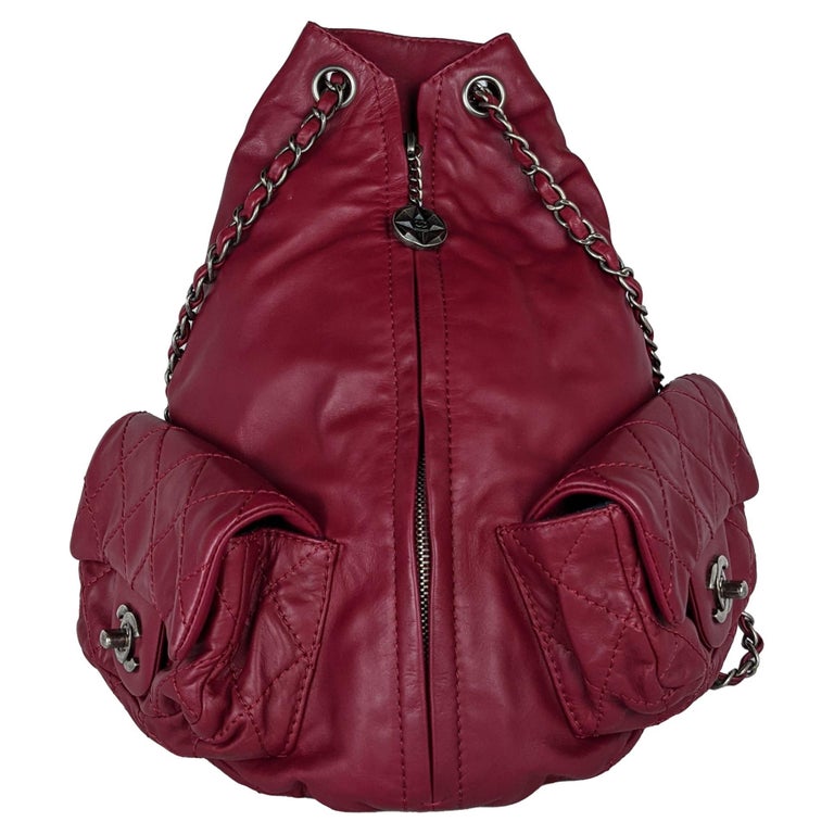Chanel Dark Red Leather Backpack is Back Rucksack For Sale at 1stDibs