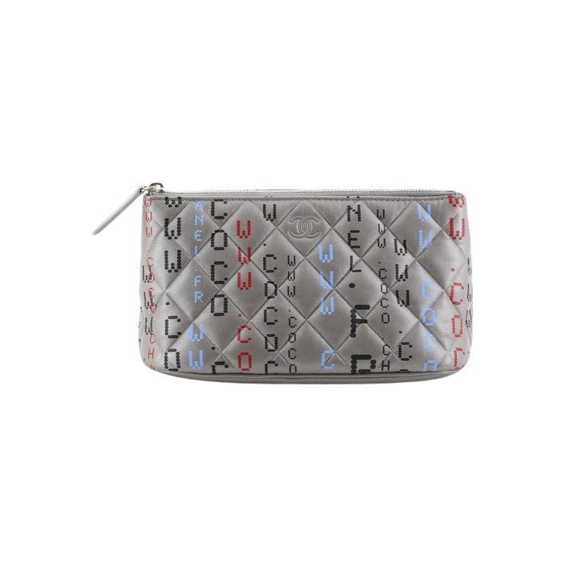 Chanel Data Center Zip Pouch Quilted Printed Lambskin Small at 1stDibs