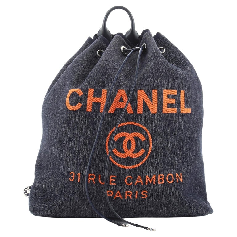 Chanel Deauville Backpack Denim Large at 1stDibs