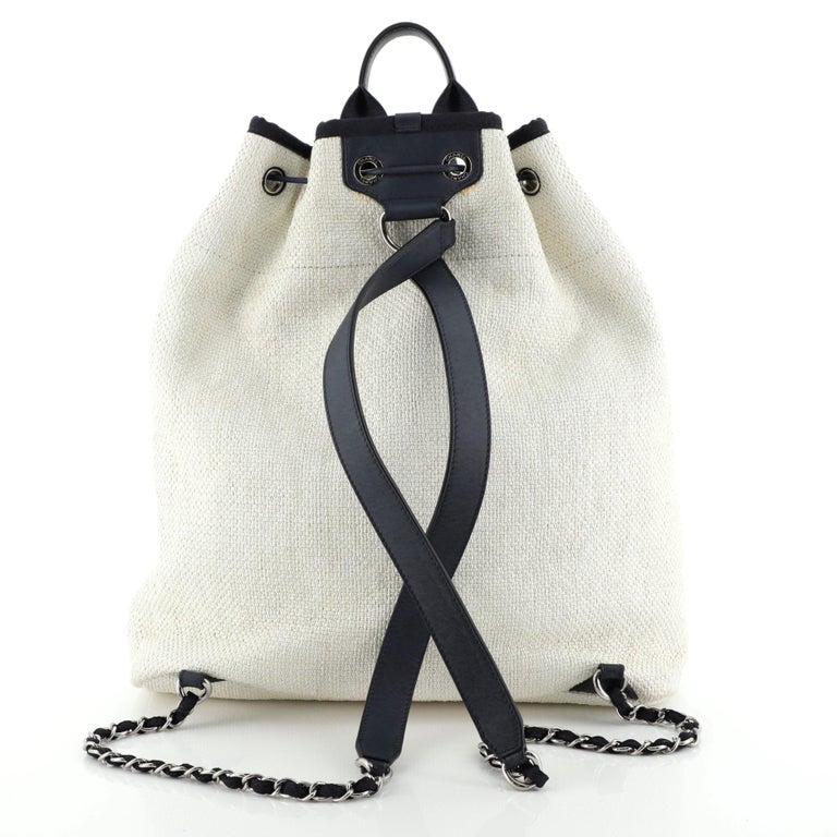 Chanel Deauville Backpack Raffia Large at 1stDibs