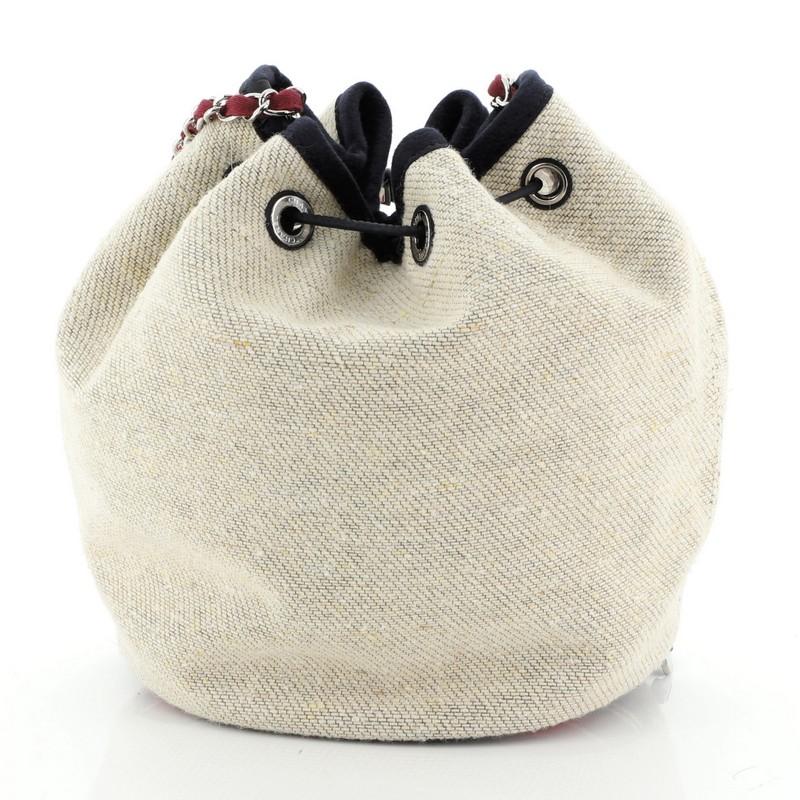 Chanel Deauville Drawstring Bucket Bag Canvas Medium at 1stDibs ...