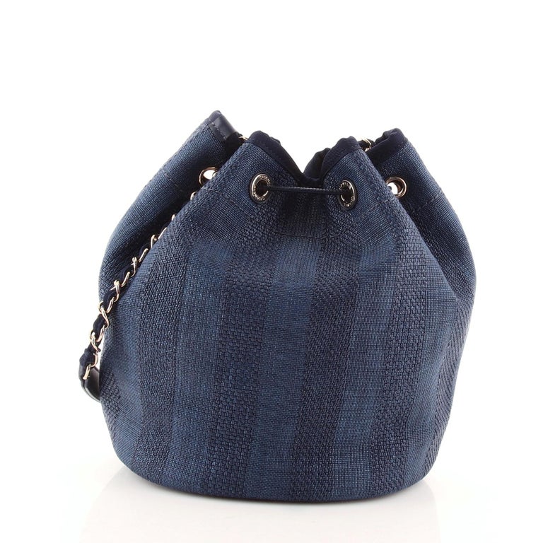 Chanel Deauville Drawstring Bucket Bag Raffia Medium at 1stDibs