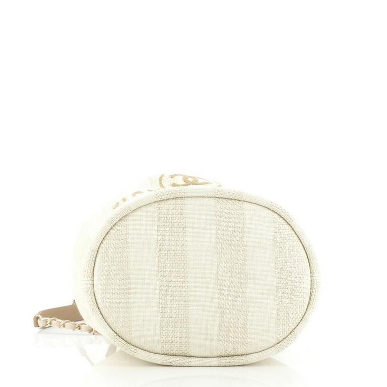 Chanel Deauville Drawstring Bucket Bag Raffia Medium at 1stDibs