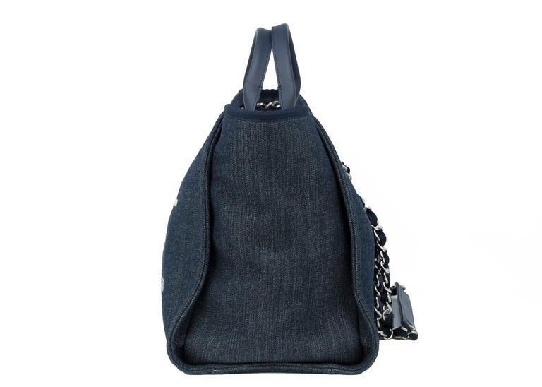 Chanel Deauville Large Denim Tote at 1stDibs | chanel deauville denim tote