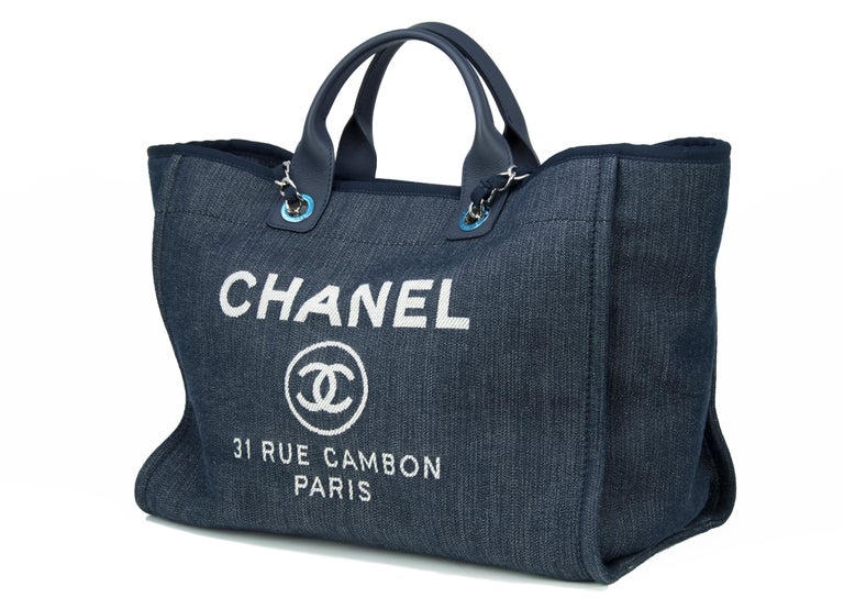 Chanel Deauville Large Denim Tote at 1stDibs | chanel deauville denim tote