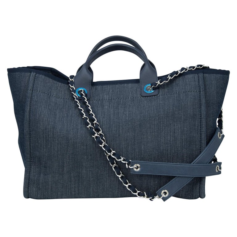 Chanel Deauville Large Denim Tote at 1stDibs | chanel deauville denim tote