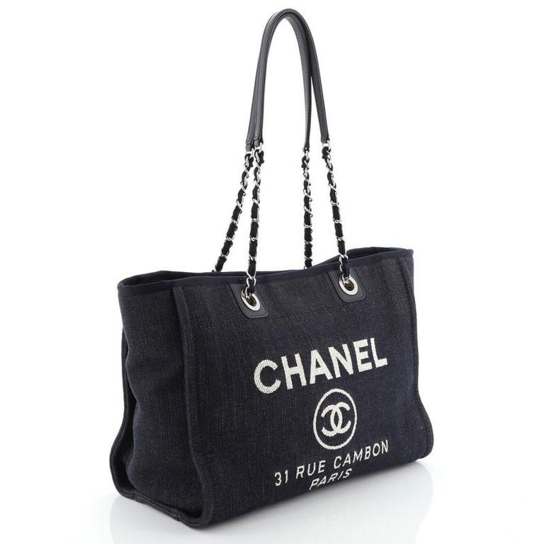 Chanel Deauville Tote Denim Small at 1stDibs