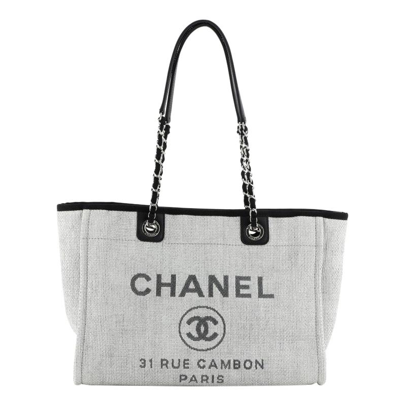 Chanel Deauville Tote Raffia Small at 1stDibs