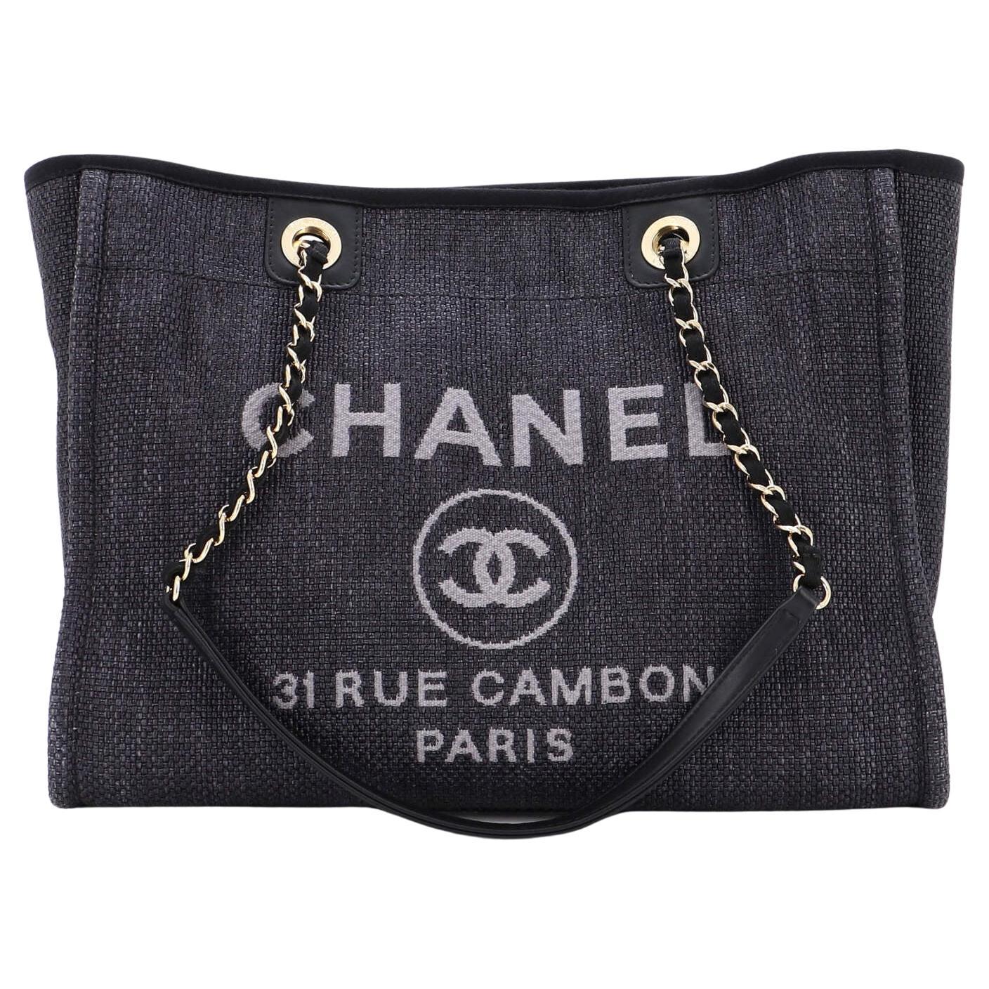 Chanel Deauville Tote Raffia Small For Sale at 1stDibs