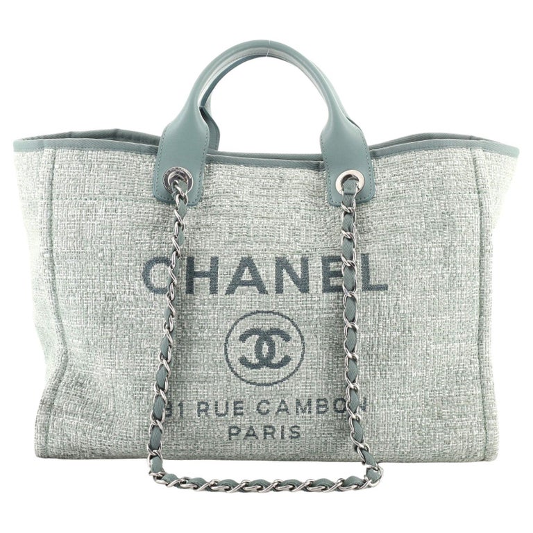 Chanel Deauville Tote Raffia with Glitter Detail Medium at 1stDibs
