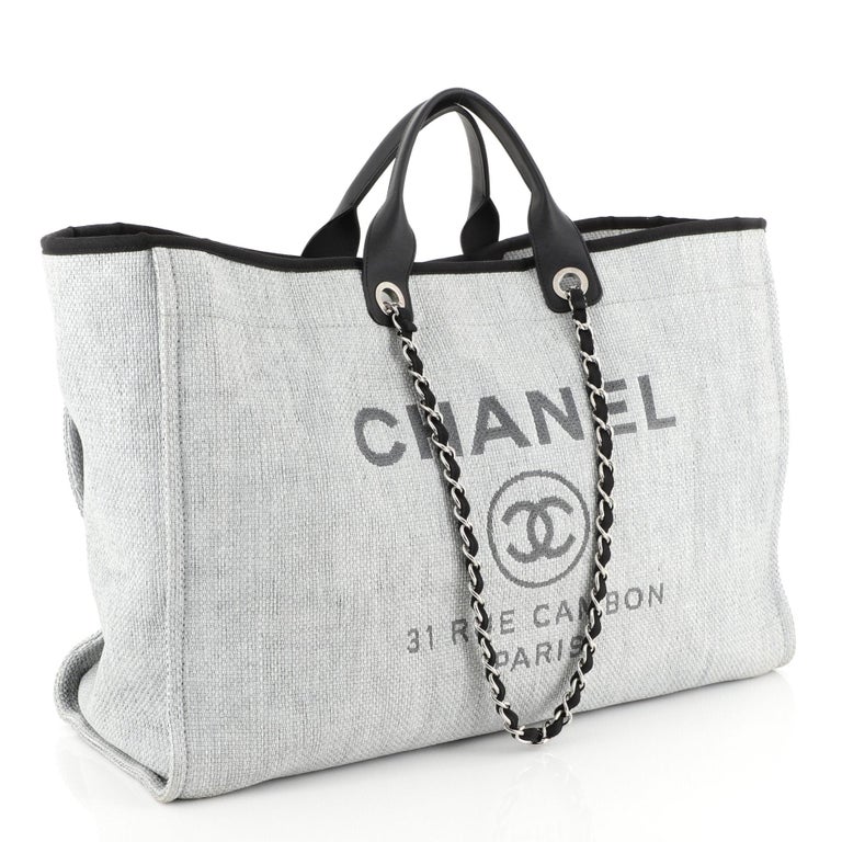 Chanel Deauville Tote Raffia XL at 1stDibs | chanel deauville raffia tote