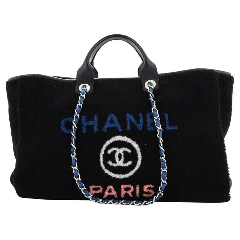 Chanel Deauville Tote Shearling Large For Sale at 1stDibs