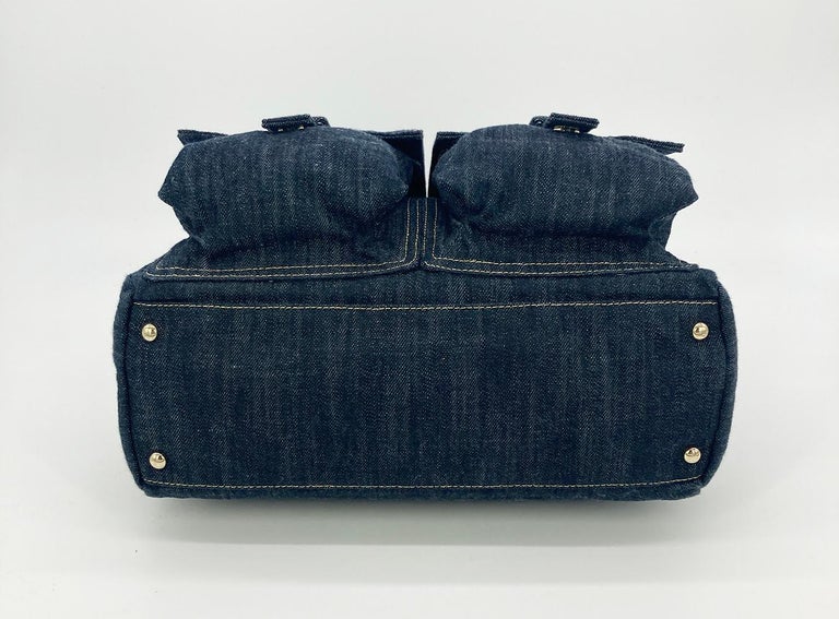 Chanel Denim Double Pocket Tote For Sale at 1stDibs