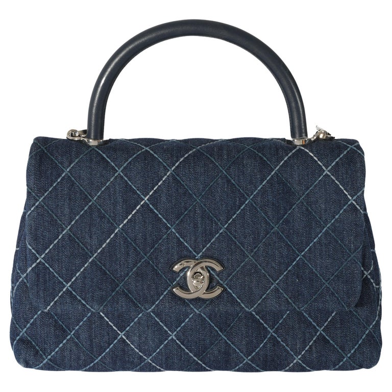 Chanel Denim Medium Coco Top Handle For Sale at 1stDibs