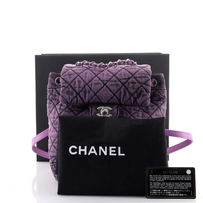 Chanel Denimpression Flap Backpack Quilted Distressed Denim Small For ...