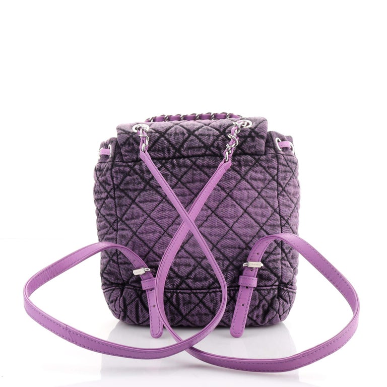 Chanel Denimpression Flap Backpack Quilted Distressed Denim Small For ...