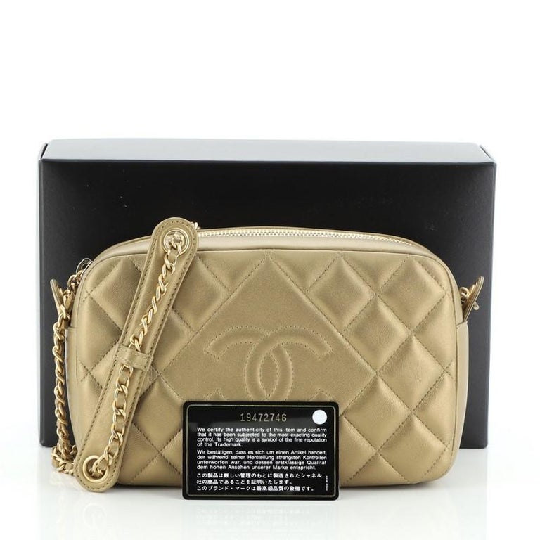 Chanel Diamond CC Camera Case Bag Quilted Lambskin Small at 1stDibs