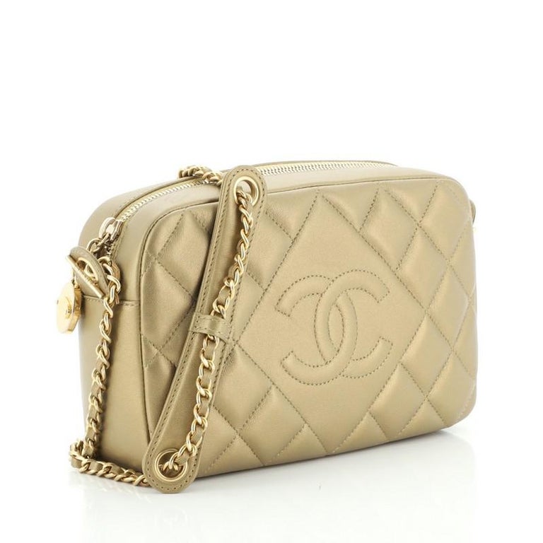 Chanel Diamond CC Camera Case Bag Quilted Lambskin Small at 1stDibs