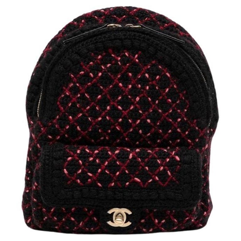 Chanel Diamond Quilted Tweed Backpack For Sale at 1stDibs