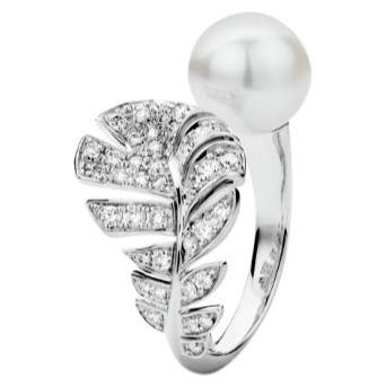 Chanel Diamonds Pearl White Gold Ring For Sale at 1stDibs