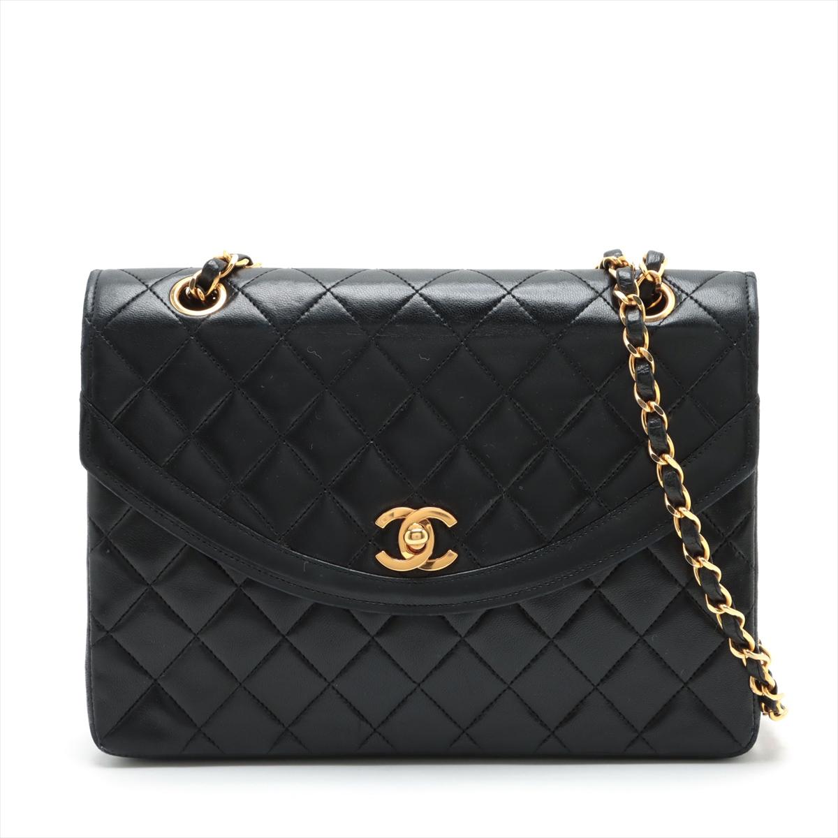 Chanel Diana Matelasse Lambskin Single Flap Double Chain Bag For Sale ...