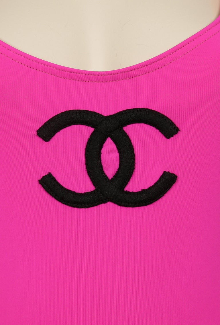 CHANEL Documented Vintage 1994 Pink One-Pïece Swimsuit CC Logo and ...