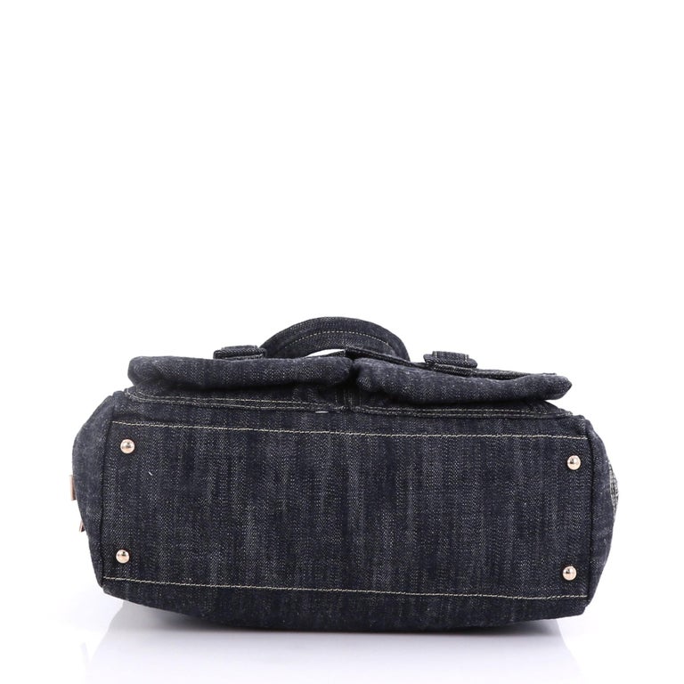 Chanel Double Pocket Shoulder Bag Denim Medium at 1stDibs