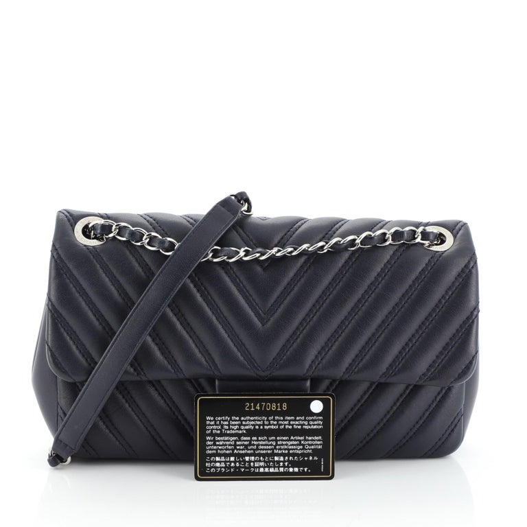 Chanel Double Stitch Flap Bag Chevron Lambskin Medium at 1stDibs