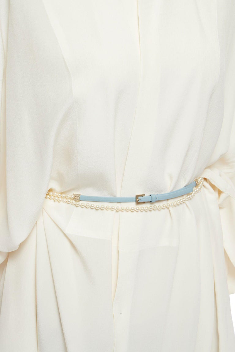 Chanel Double Strand Pearl Belt Necklace For Sale at 1stDibs