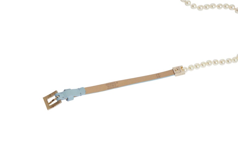 Chanel Double Strand Pearl Belt Necklace For Sale at 1stDibs