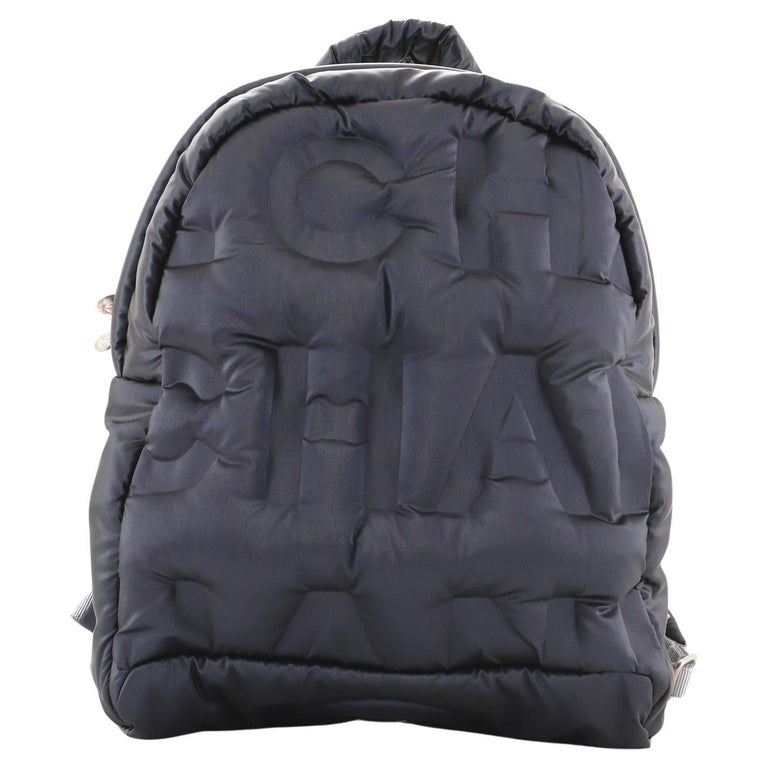 Chanel Doudoune Backpack Embossed Nylon Mediu For Sale at 1stDibs