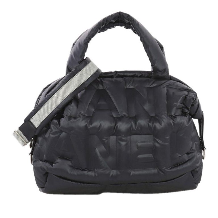 Chanel Doudoune Bowling Bag Embossed Nylon Large at 1stDibs