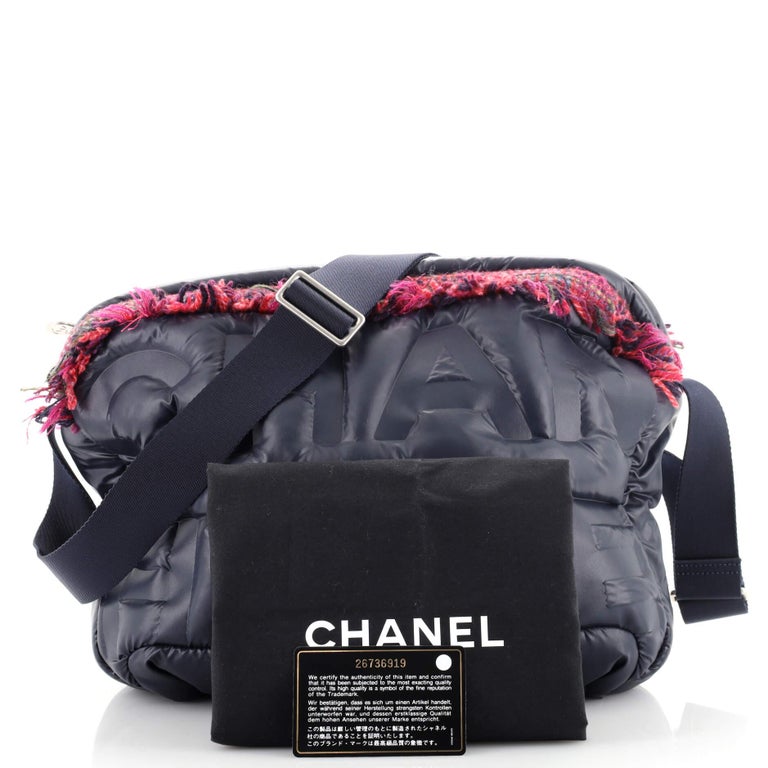Chanel Doudoune Messenger Bag Embossed Nylon Medium at 1stDibs