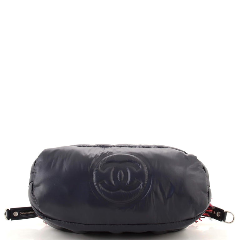 Chanel Doudoune Tote Embossed Nylon with Tweed Large For Sale at 1stDibs