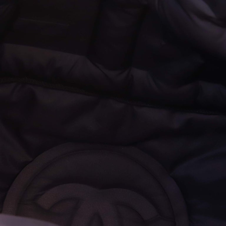 Chanel Doudoune Tote Embossed Nylon with Tweed Large For Sale at 1stDibs