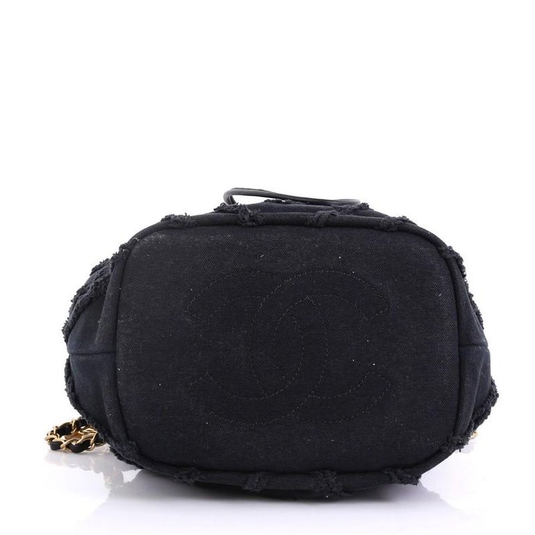 Chanel Drawstring Bucket Bag Chevron Canvas Patchwork Small at 1stDibs ...