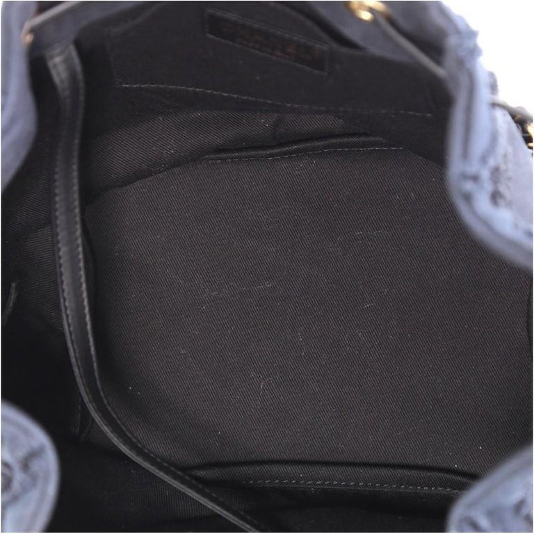 Chanel Drawstring Bucket Bag Chevron Canvas Patchwork Small at 1stDibs ...