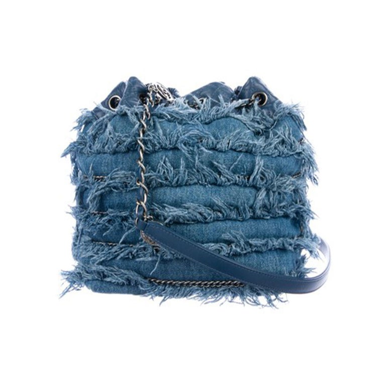 Chanel Drawstring Bucket Cruise 2015 Tweed Fringe and Lambskin Mini ...