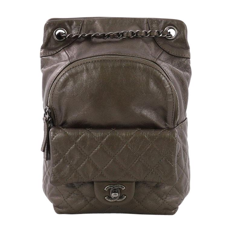Chanel Drawstring CC Flap Backpack Quilted Lambskin Small at 1stDibs